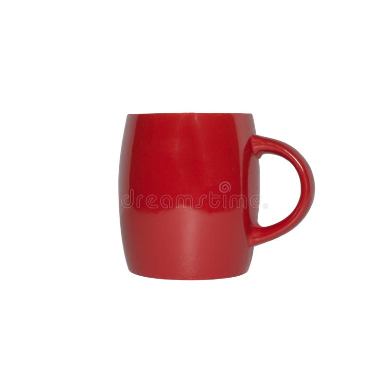 Red Beautiful Mug Isolated on White Background. Stock Photo - Image of ...