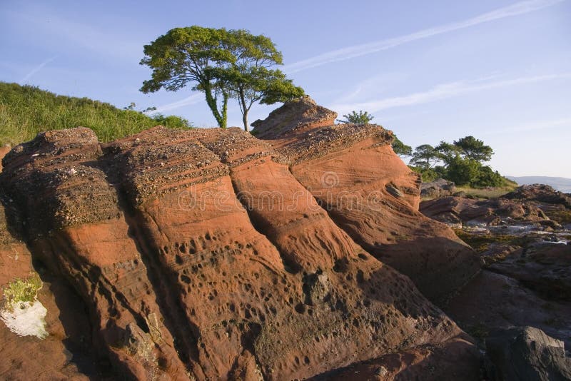 Red bedrock stock image. Image of weathered, outcrop, rock - 1142829