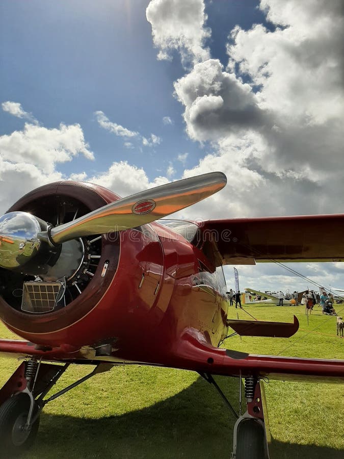 Red Beechcraft Biplane editorial photography. Image of beechcraft ...