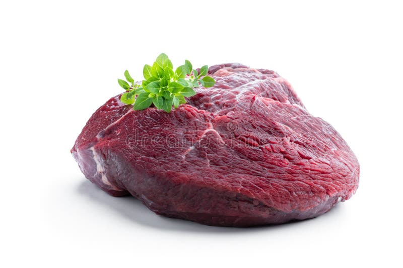 Red Beef Meat Isolated on White Background Stock Image - Image of ...