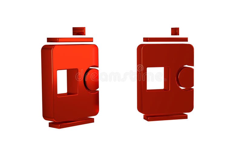 Red Beer Can Icon Isolated on Transparent Background. Stock ...