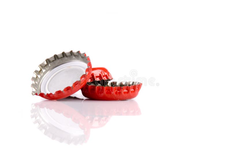 Red beer caps stock image. Image of garbage, round, reflect - 2391501