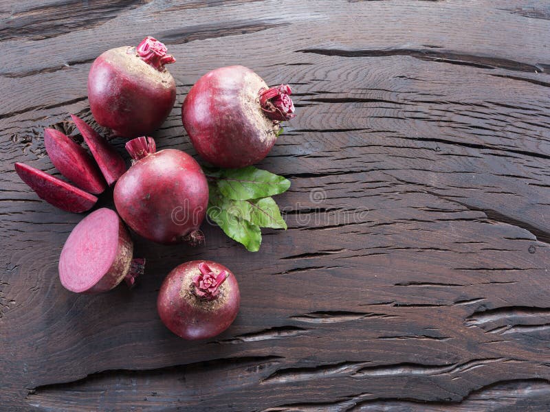 Red Beet or Beetroot on the Wooden Table. Stock Image - Image of ...