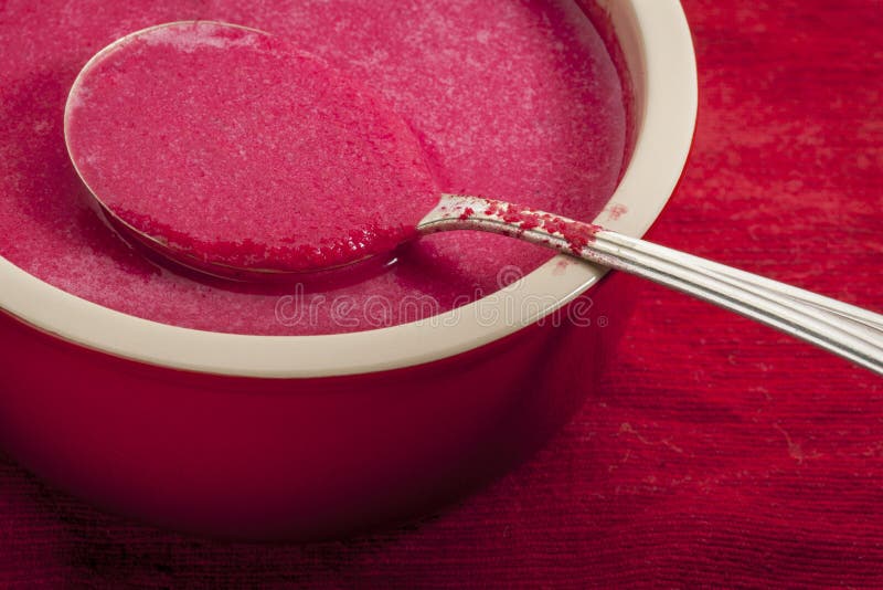 Red beet cream soup stock photo. Image of soup, stoneware - 34365372
