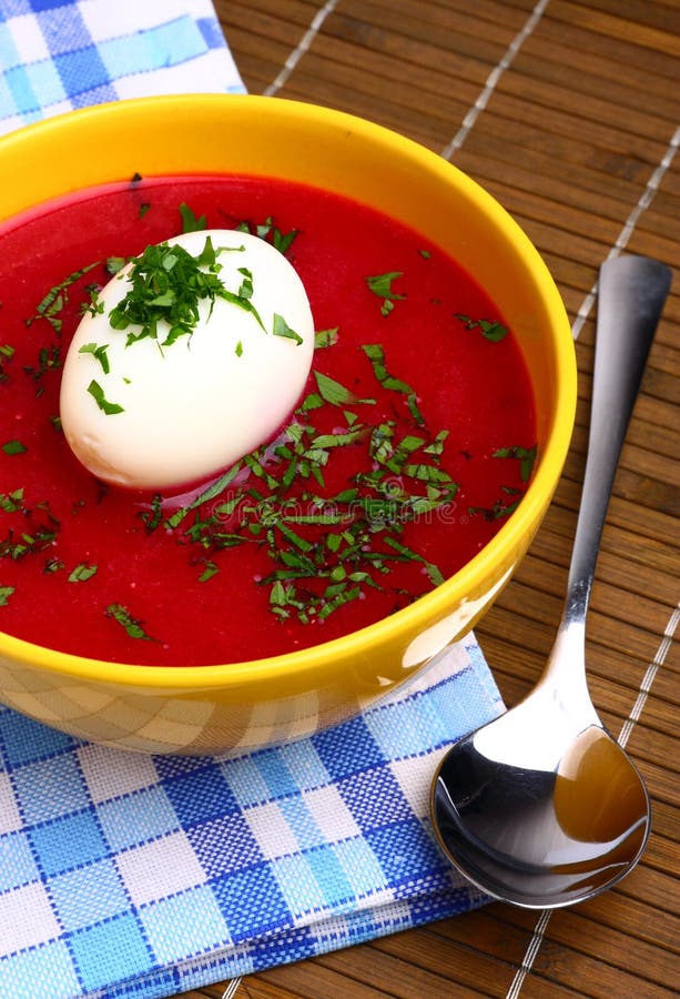 Red beet soup borsch stock image. Image of borsch, pampushka - 22971153