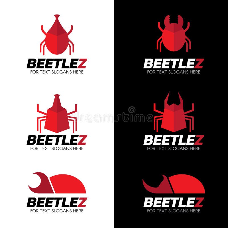 Red Beetle Logo Vector Set Art Design Stock Vector - Illustration of ...