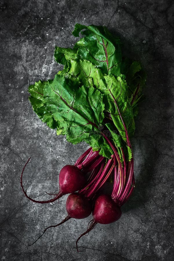 Red Beetroot with Herbage Green Leaves on Stone Background Stock Image ...