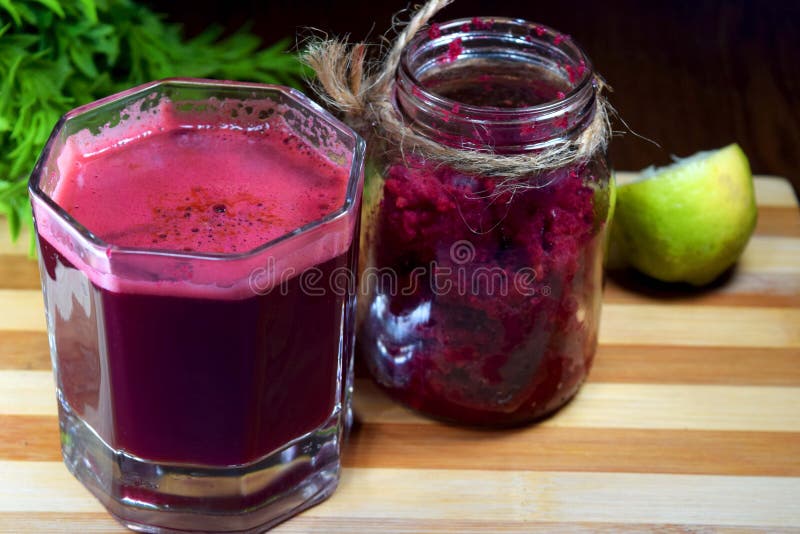 Red Beetroot Juice Serving in Glass. Beet Juice Ready To Drink. Red ...