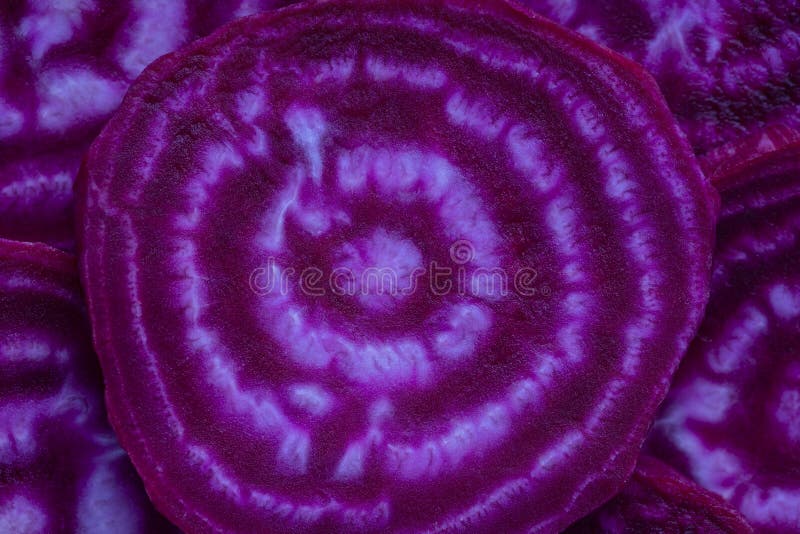 Red Beetroot Slice Closeup. Purple Beet Cut in Half with the Texture of ...