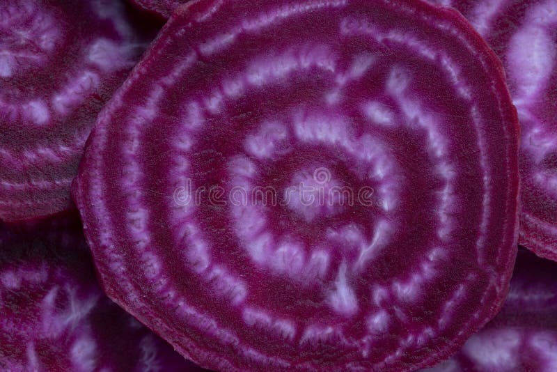 Red Beetroot Slice Closeup. Purple Beet Cut in Half with the Texture of ...