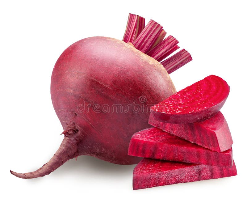 Red Beetroot and Beetroot Slices Isolated on White Background. File ...