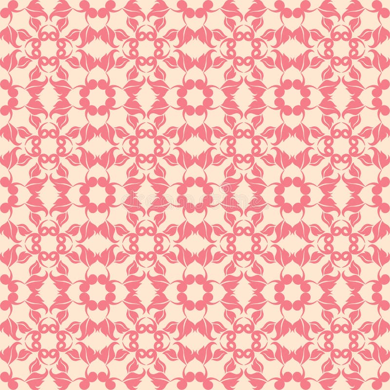 Red and Beige Floral Seamless Pattern Stock Vector - Illustration of ...