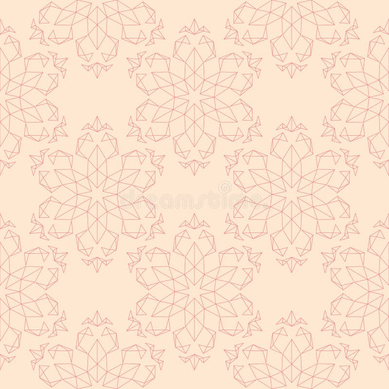 Red and Beige Floral Seamless Pattern Stock Vector - Illustration of ...