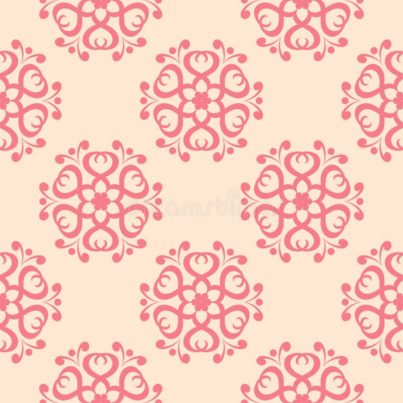 Red and Beige Floral Seamless Pattern Stock Vector - Illustration of ...