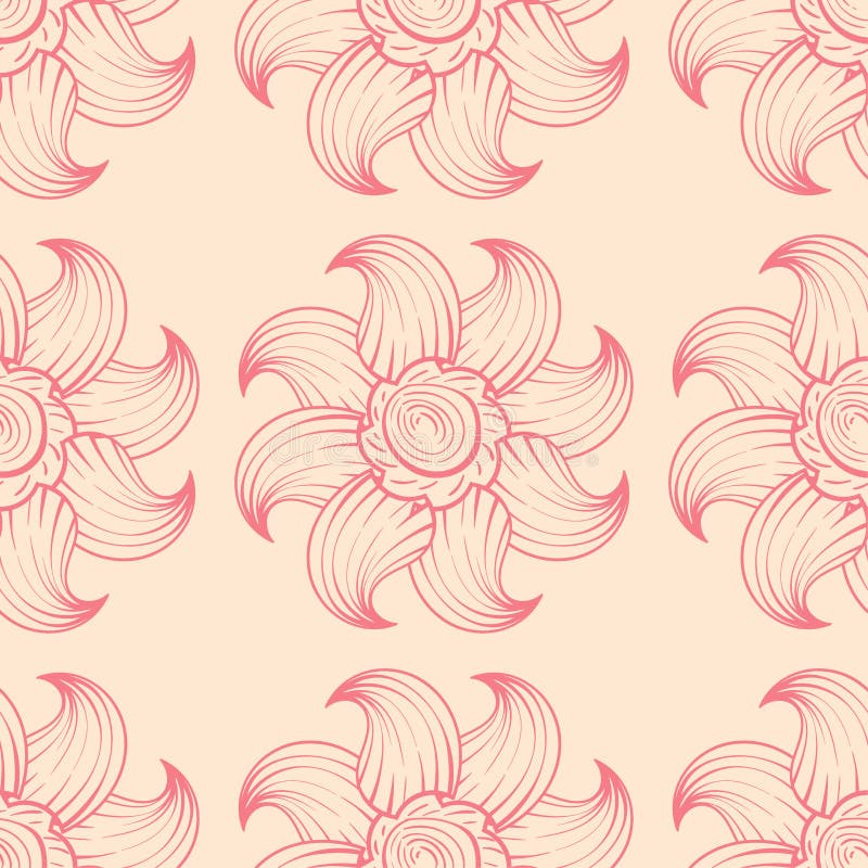 Red and Beige Floral Seamless Pattern Stock Vector - Illustration of ...