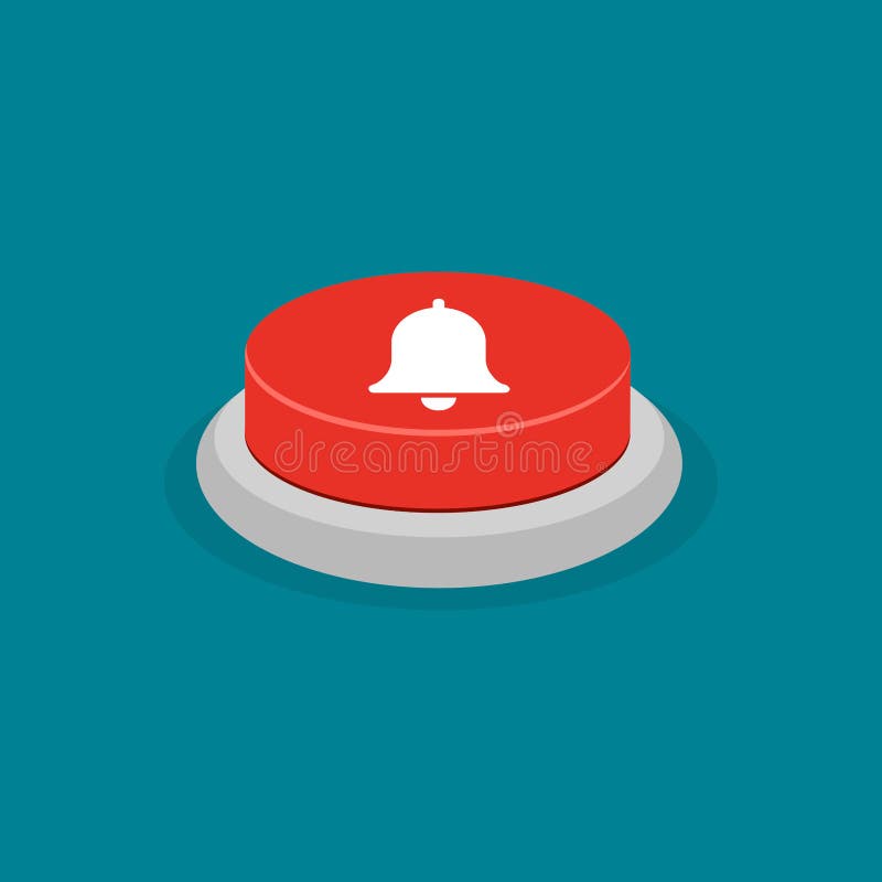 Red Bell Button. Alert Concept. Vector Illustration Stock Vector ...