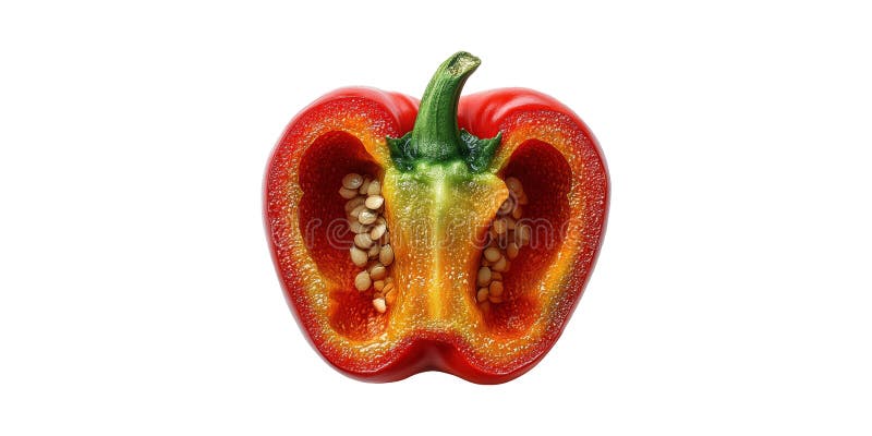Red Bell Pepper Cross-Section. Freshness and Nutritional Value ...