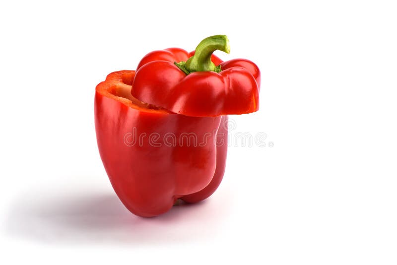 110 Half Red Pepper Isolated Over White Stock Photos - Free & Royalty ...