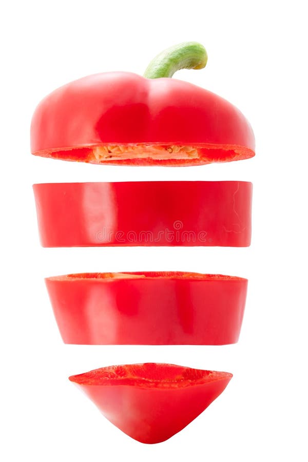 Red Bell Pepper Cut in Slices Stock Photo - Image of pepper, bell: 15370948