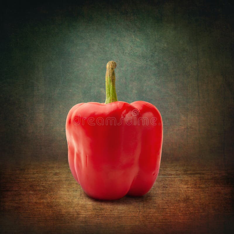 Red Bell Pepper. Red Pepper on a Dark Abstract Background Stock Photo ...