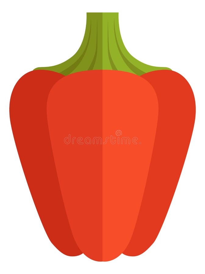 Red Bell Pepper Flat Icon. Fresh Vegetable Stock Vector - Illustration ...