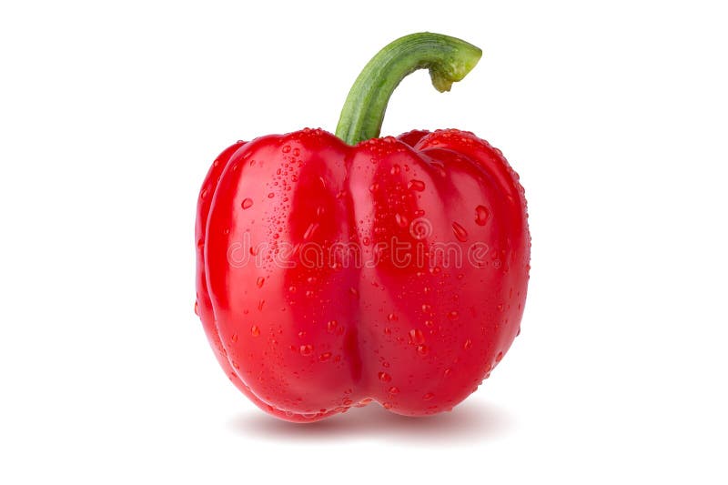 Red Bell Pepper Isolated on a White Background Stock Image - Image of ...