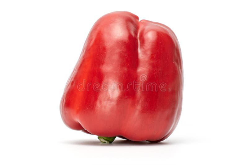 Red Bell Pepper Isolated on White Stock Photo - Image of healthy ...