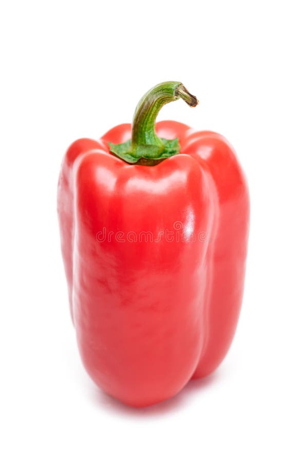 Red Bell Pepper Isolated on White Stock Image - Image of food ...