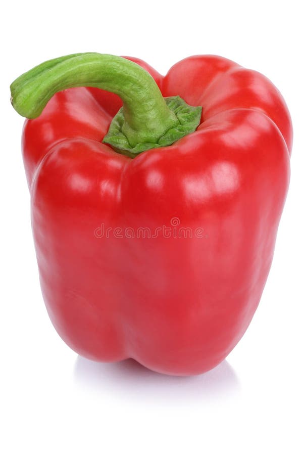 Red Paprika Side View Vegetable Isolated on White Stock Photo - Image ...