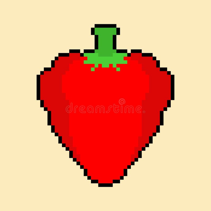 Red Bell Pepper Pixel Art. 8 Bit. Pixelate Vegetable Stock Vector ...