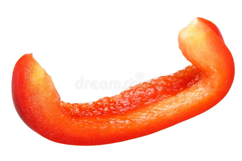 Red Bell Pepper Slice C. Annuum, Paths Stock Image - Image of annuum ...