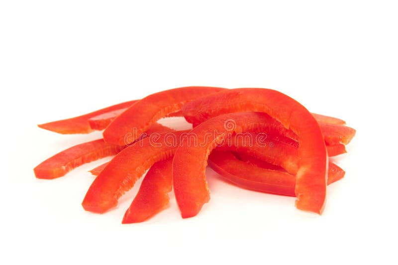 Red bell pepper slices stock image. Image of white, healthy - 16863151