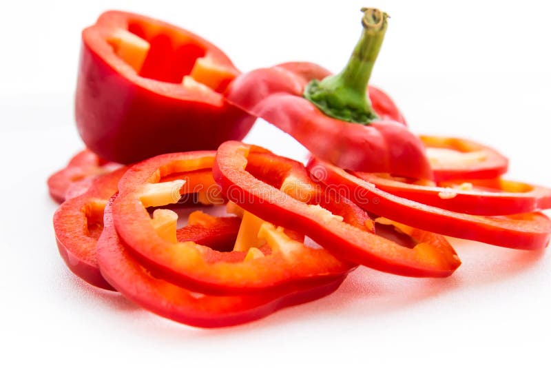Red bell pepper slices stock photo. Image of food, bell - 48865036