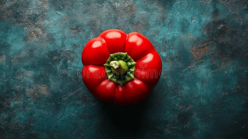 Red Bell Pepper on a Textured Dark Background Stock Image - Image of ...