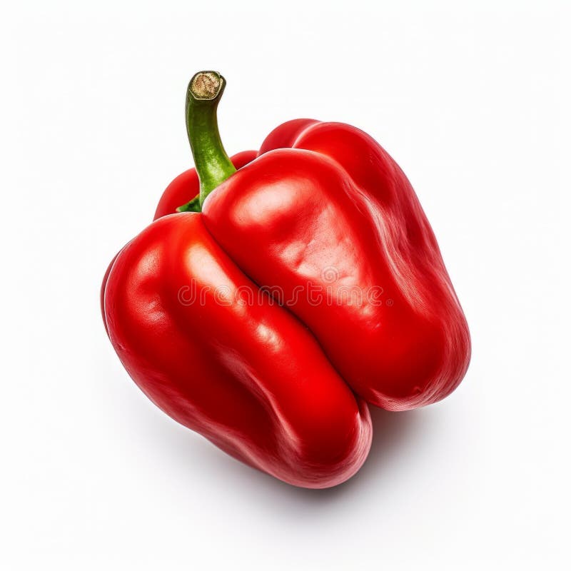 Realistic High-key Rendering of Red Bell Pepper Stock Illustration ...