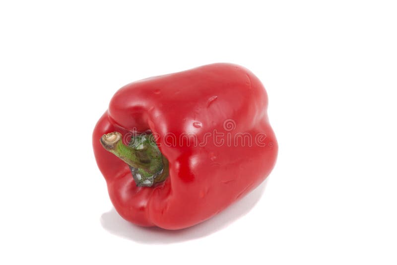 Red Bell Pepper on White Background Stock Image - Image of interesting ...