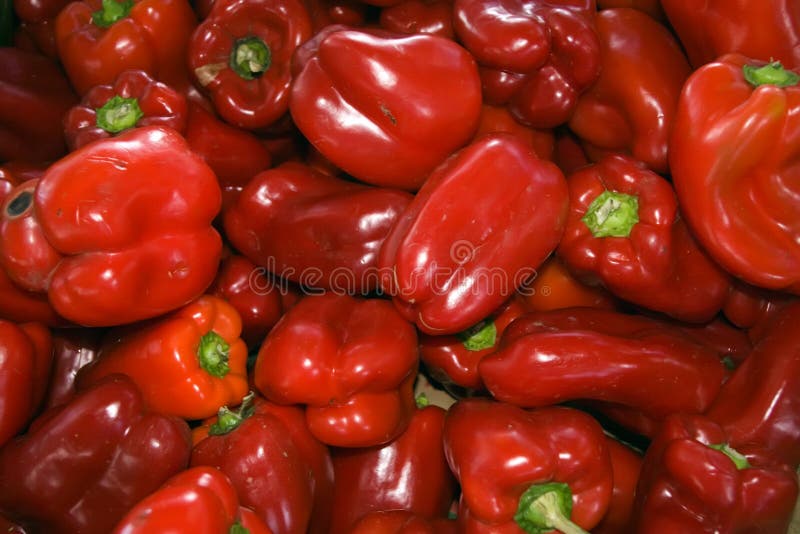 Red bell peppers stock image. Image of vegetable, outdoor - 6482577