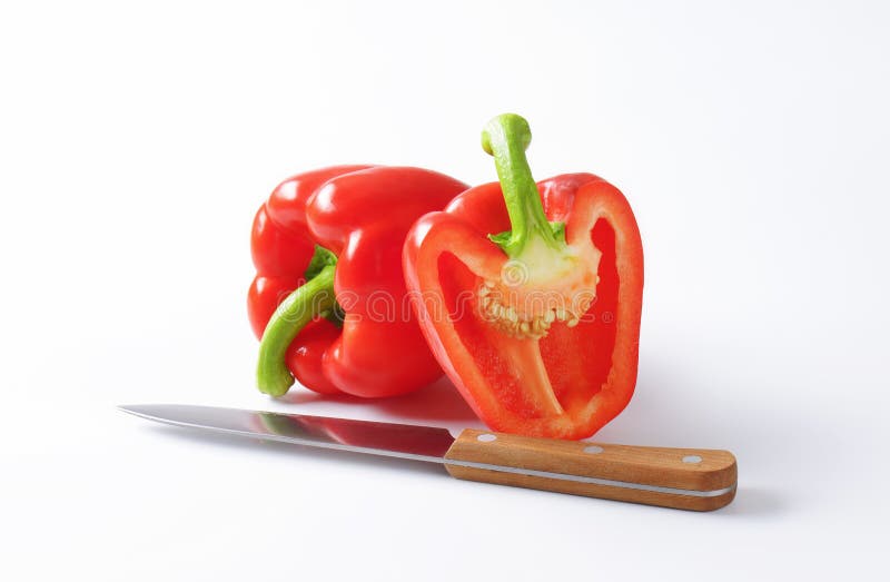 Red bell peppers stock photo. Image of healthy, halved - 49104596
