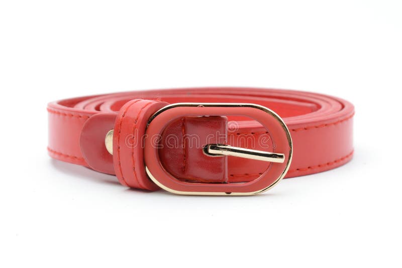 Red belt isolated on white stock photo. Image of decoration - 206767444