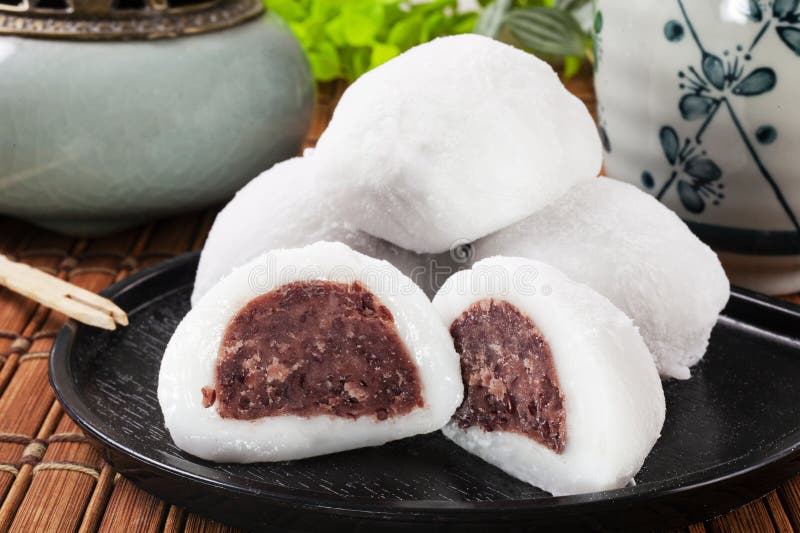 Red bena daifuku stock image. Image of cuisine, dessert - 306206531