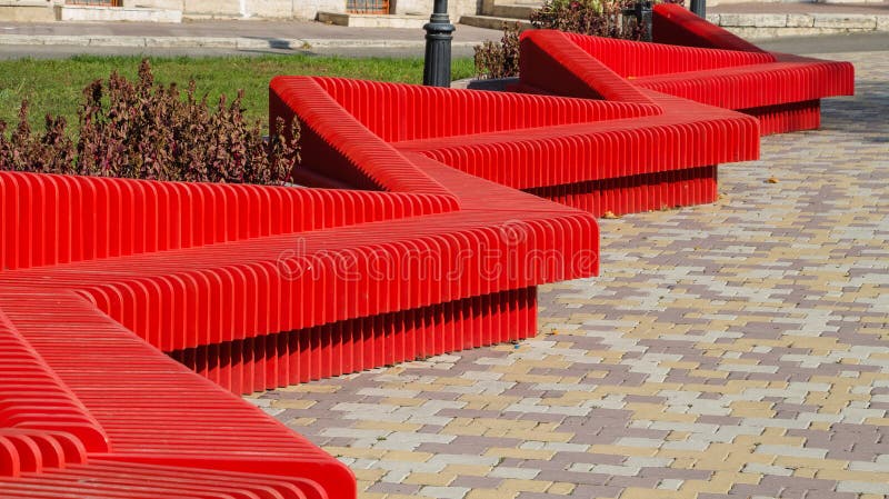 Red bench stock image. Image of public, mood, concept - 234335763