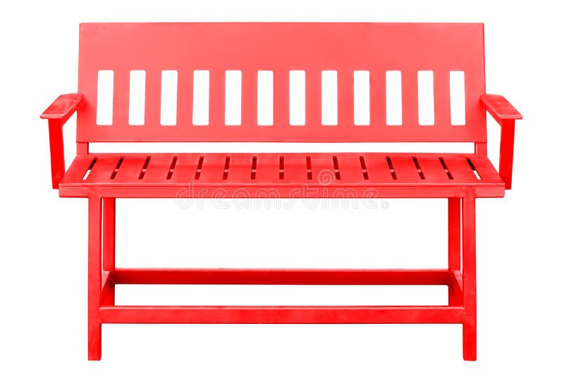 Red bench isolated. stock photo. Image of steel, outside - 48480200