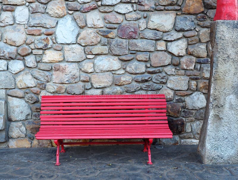 Red bench stock image. Image of architecture, stone, vintage - 51323199