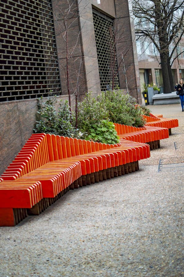 The Red Benches on the Sides of River Thames Editorial Image - Image of ...