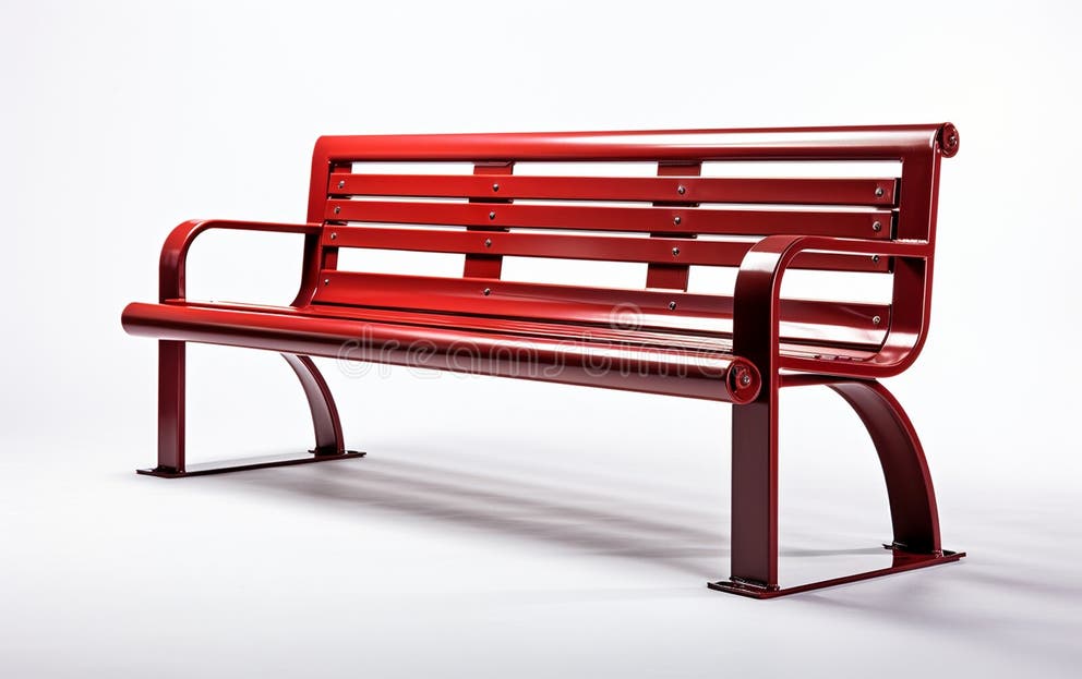 Red Benches on a White Background -Generative Ai Stock Illustration ...