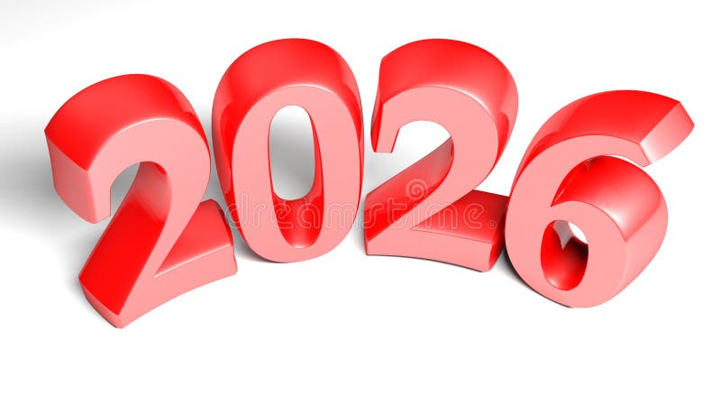 2026 Red Bent Write Isolated on White Background - 3D Rendering ...