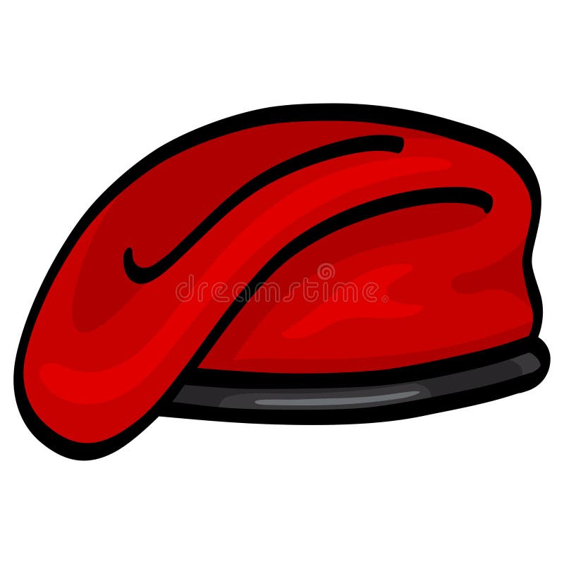 Red Beret Army Headgear Vector Illustration Stock Vector - Illustration ...