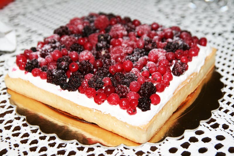 Red berries cake stock image. Image of restaurant, hungry - 56279921