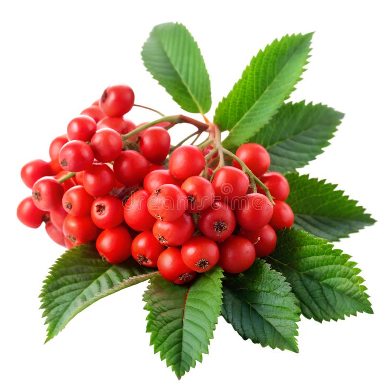 Red Berries with Green Leaves Stock Illustration - Illustration of nature, background: 375424051