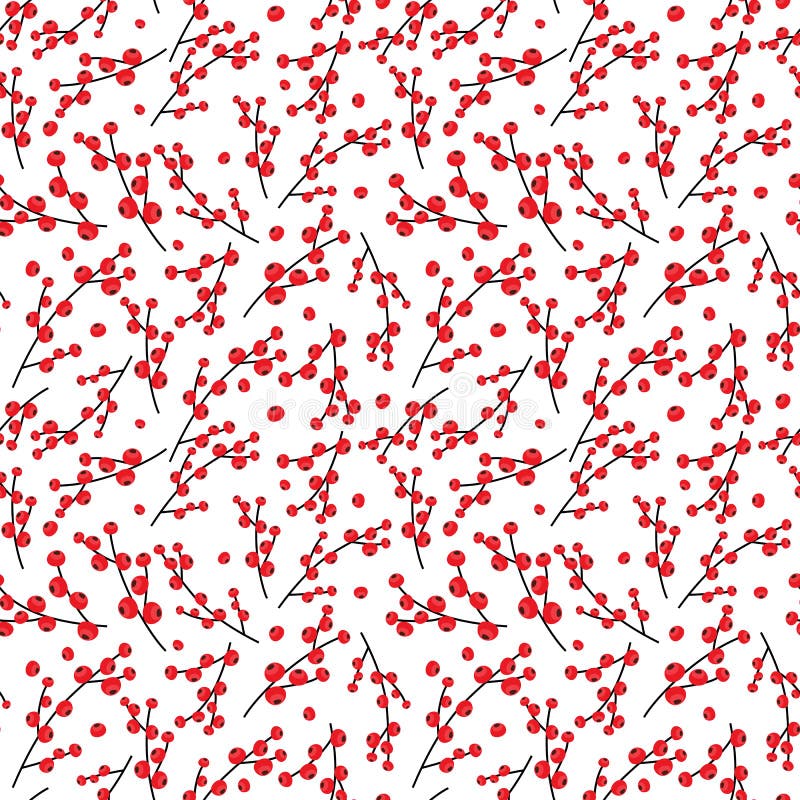 Red Berries Seamless Pattern Stock Vector - Illustration of textile ...
